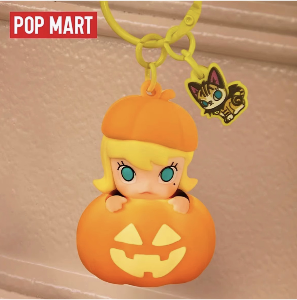 Popmart POPMART Monster Carnival LABUBU Pumpkin Luminous Keychain ...