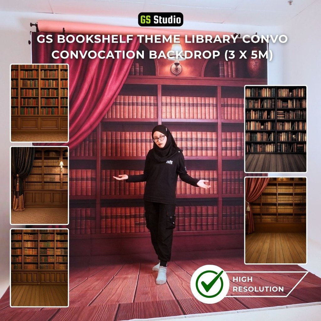 GS Bookshelf Theme Library Convo Convocation Graduation Backdrop (3 x ...