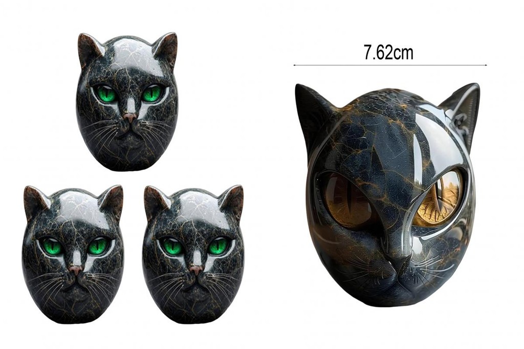 Unique Black Cat Figurine Amber Eyes Cat Figurine Hand-carved Marble ...