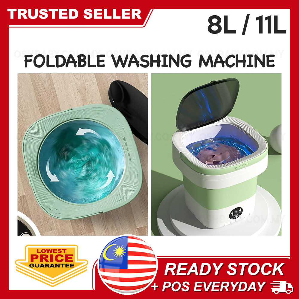 Portable and Foldable Mini Washing Machine 8L/11L Washer with Automatic ...