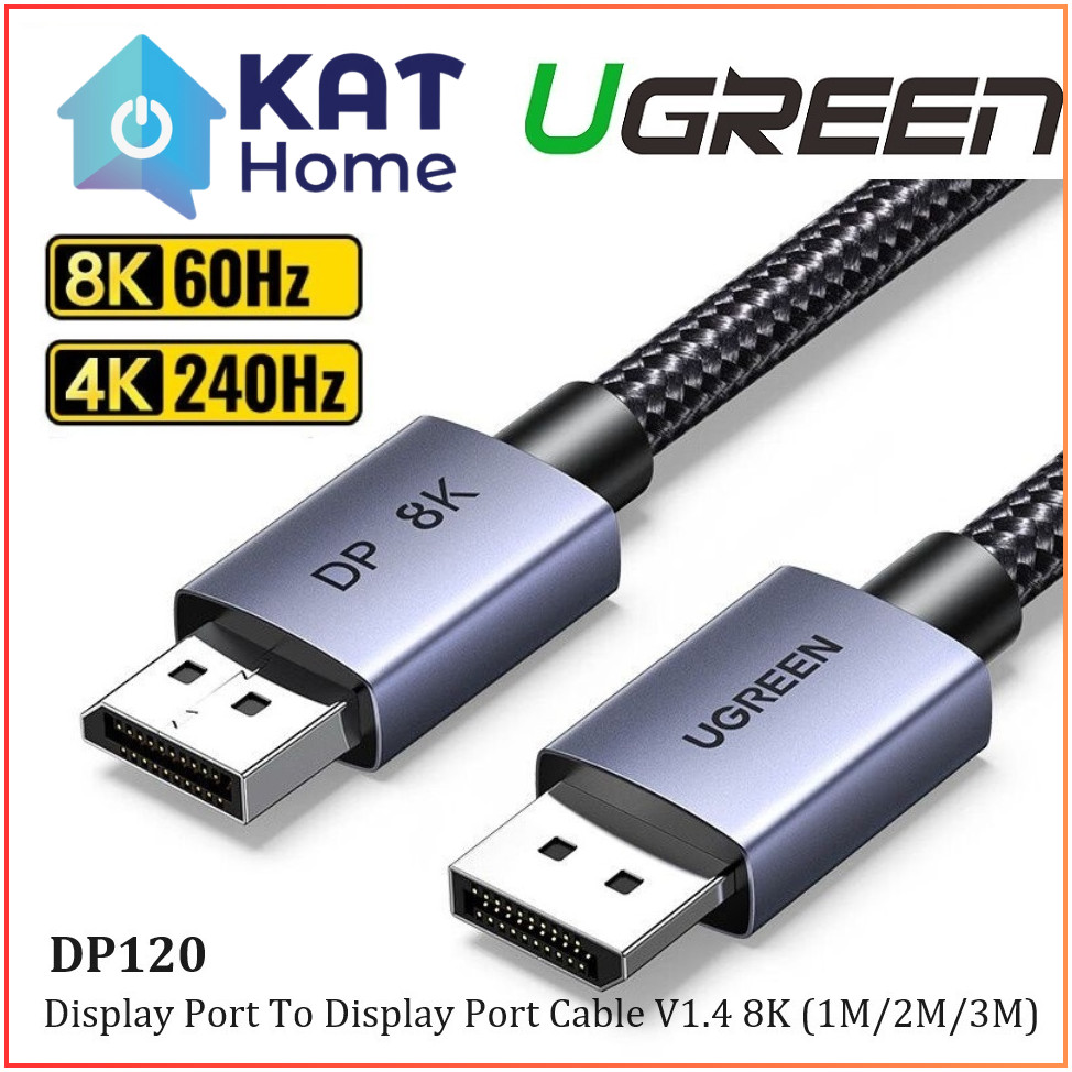 UGREEN DP120 8K DP MALE TO DP MALE CABLE VER1.4 8K ALUMINUM NICKEL ...
