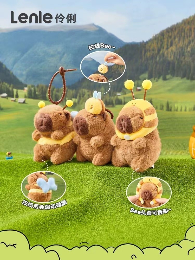 Loket capybara lebah baru, garis capybara lebah, kancing kunci capybara ...