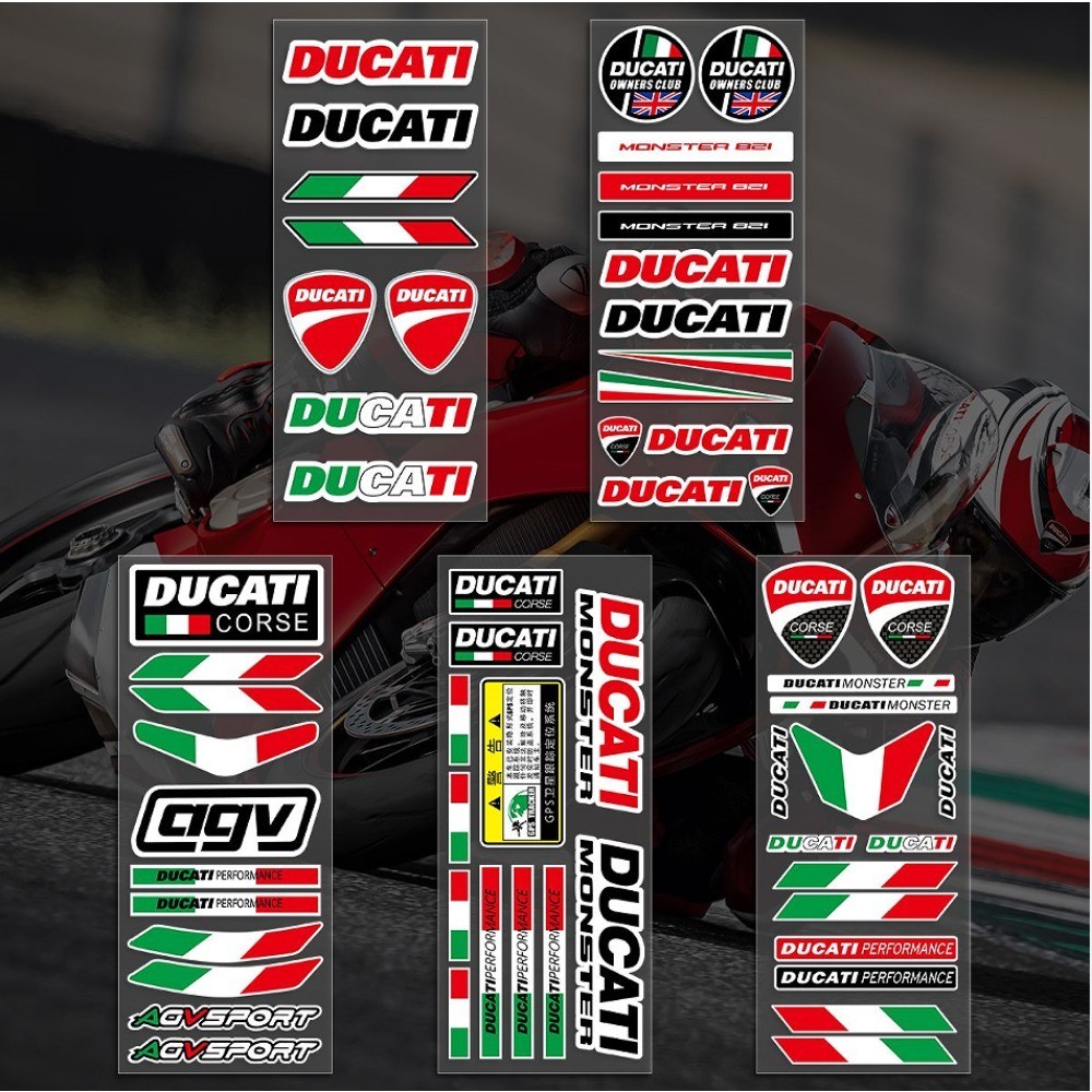 Ducati Motorcycle Helmet Stickers Front Windshield Side Body Modified ...