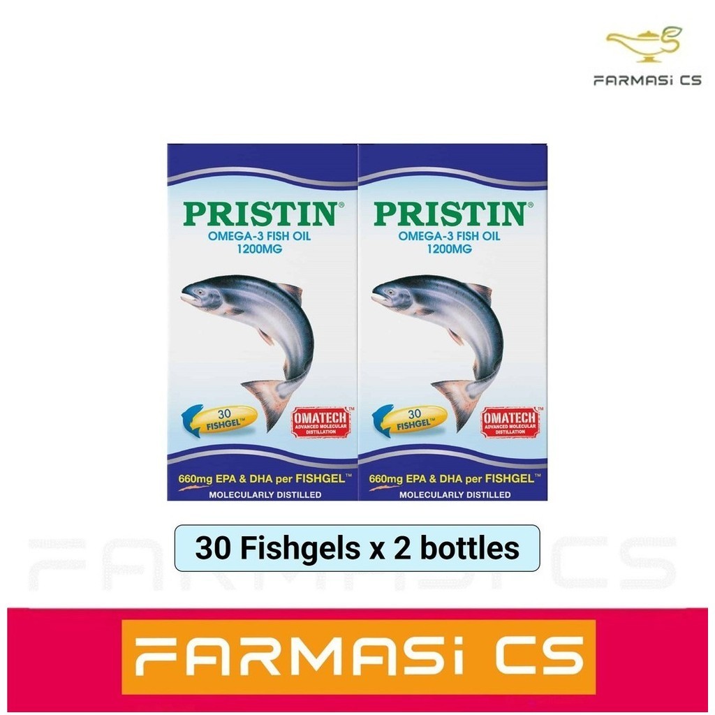 PROMO THC Pristin Omega-3 Fish Oil 1200mg 30 Fishgels x 2 bottles (TWIN ...