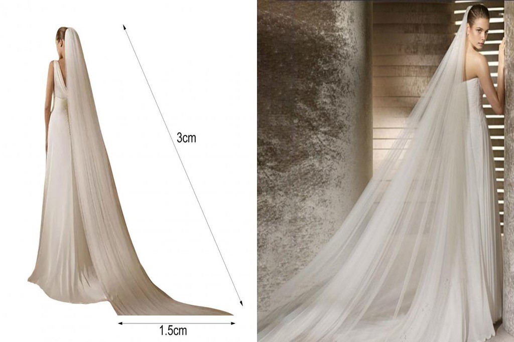 Extra Long Wedding Veil Soft Bridal Veil Extra Long Single-layer Bridal ...
