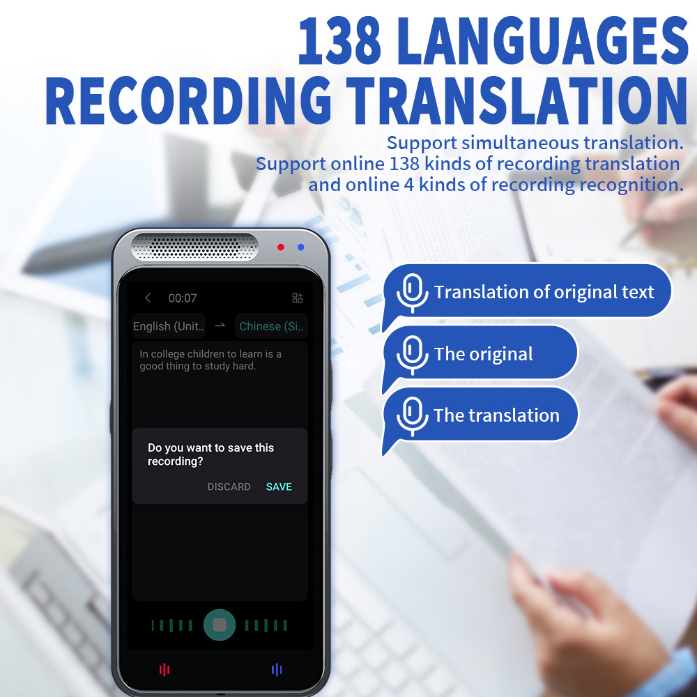 138 Languages Z6 Portable Smart Voice Translator Real-time Multi ...