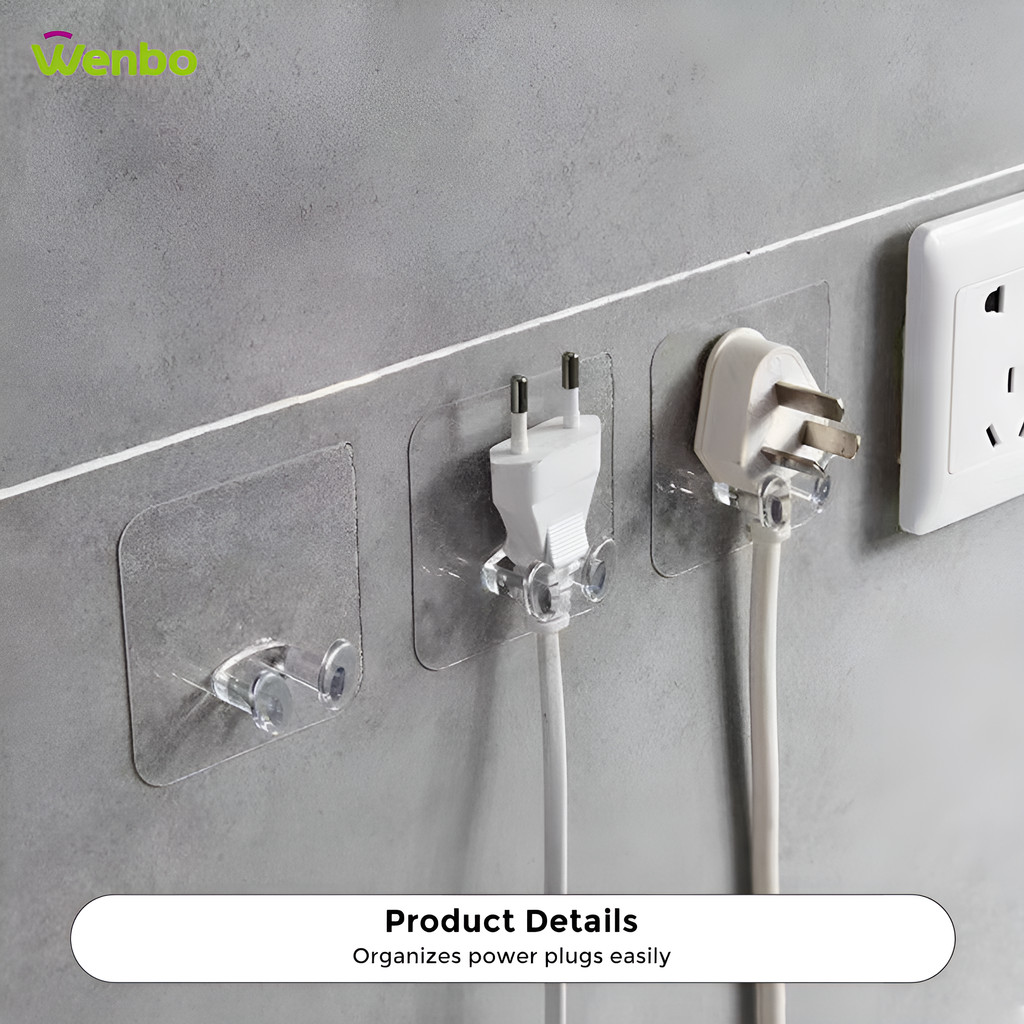 Wenbo Wall Storage Hook/USB Cable Power Plug Socket Holder/Home Office ...