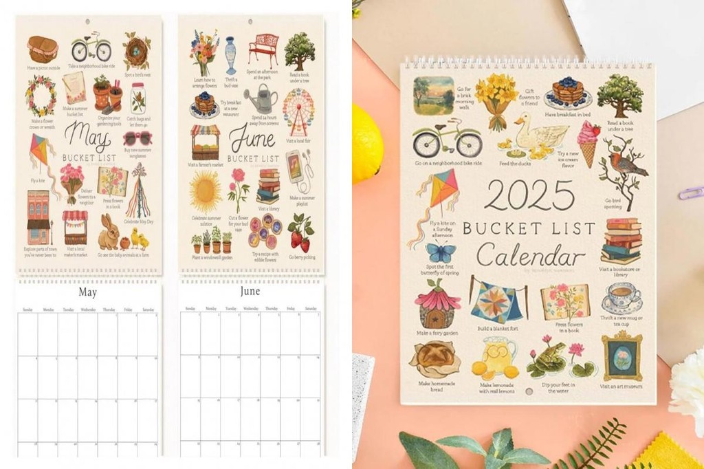 [JU] Magnetic Calendar Seasonal Patterned Monthly Calendar 2025 Bucket ...