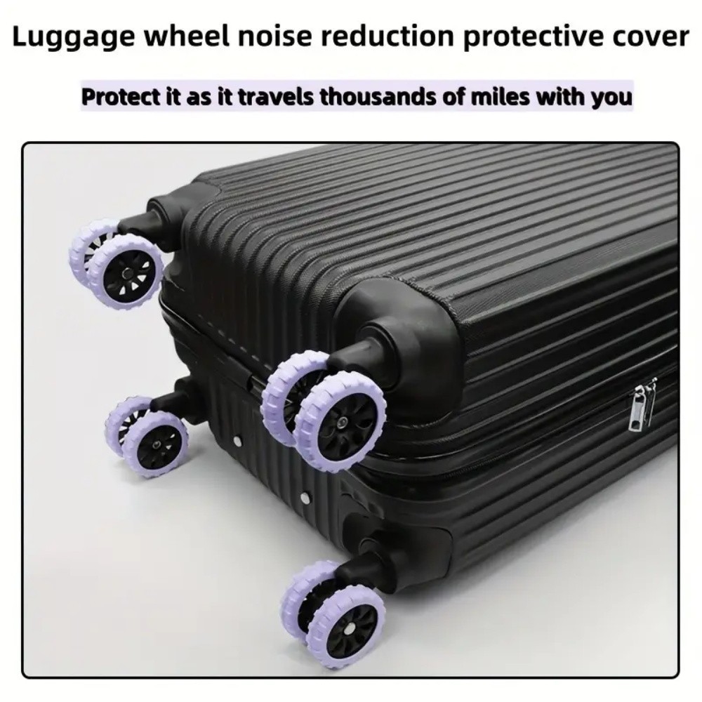 8PCS Luggage Wheel Protector Suitcase Wheels Ring Rubber Ring Protector ...