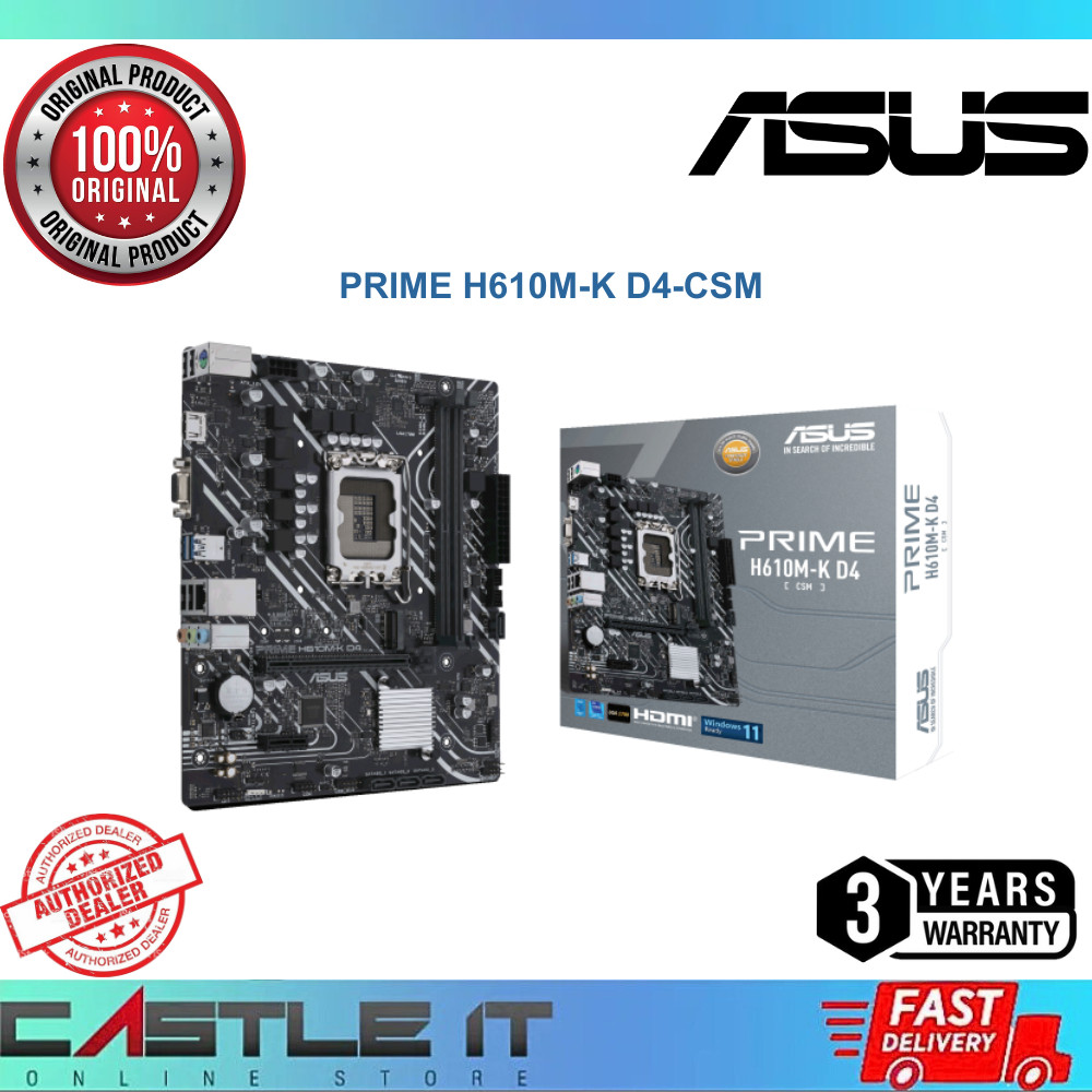 Asus PRIME H610M-K D4-CSM Motherboard For LGA1700 Intel 12th 13th 14th Gen | Shopee Malaysia