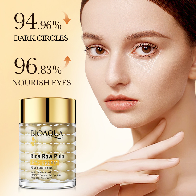 MAY BIOAQUA Rice Raw Pulp Eye Cream Elasticity Tender Skin Firmness ...