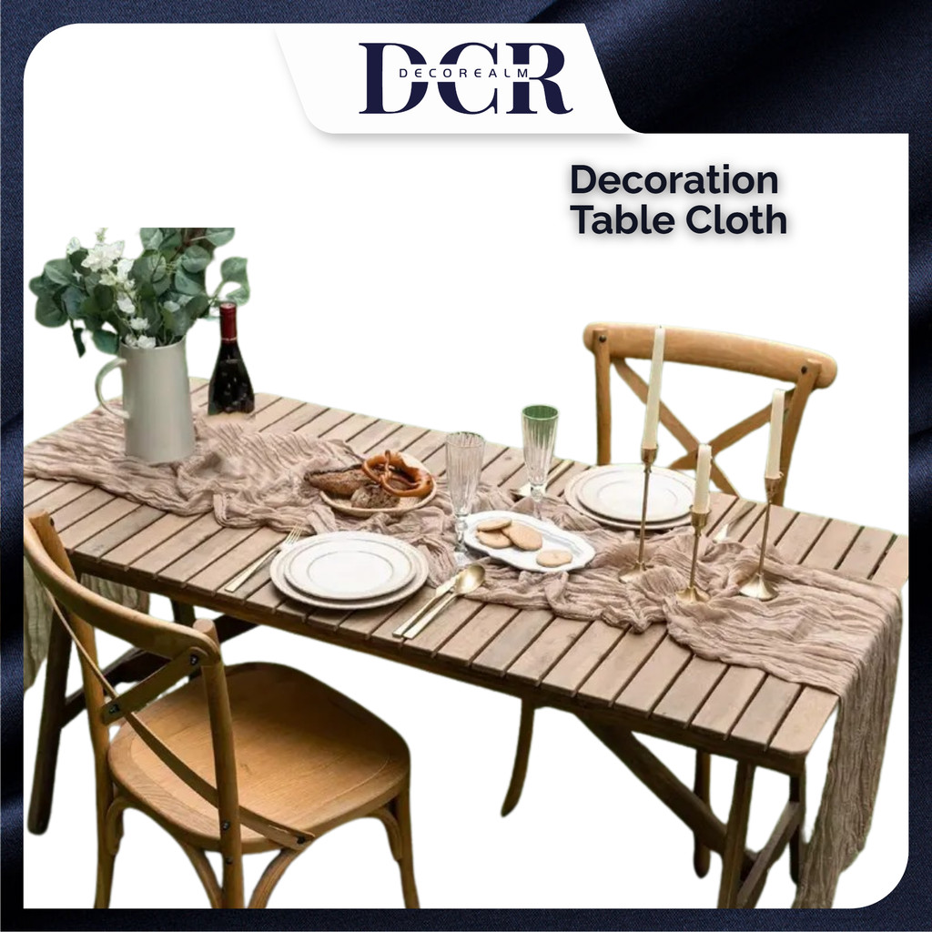 DCR 90cm x 180cm Cheese Cloth Tablecloth Bohemian Style Crinkle Table ...