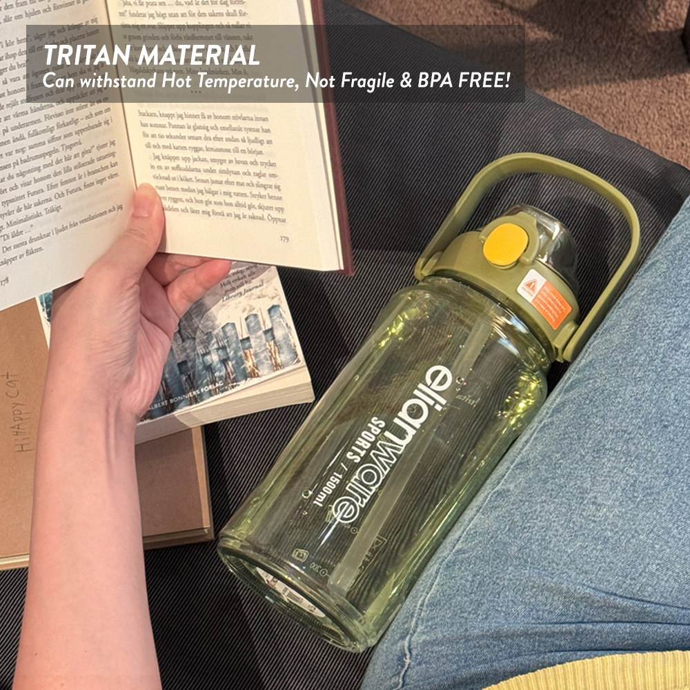 Elianware Tritan BPA FREE 1.5Ltr / 2Ltr Botol Air Outdoor School Drinking Water Bottle with ...