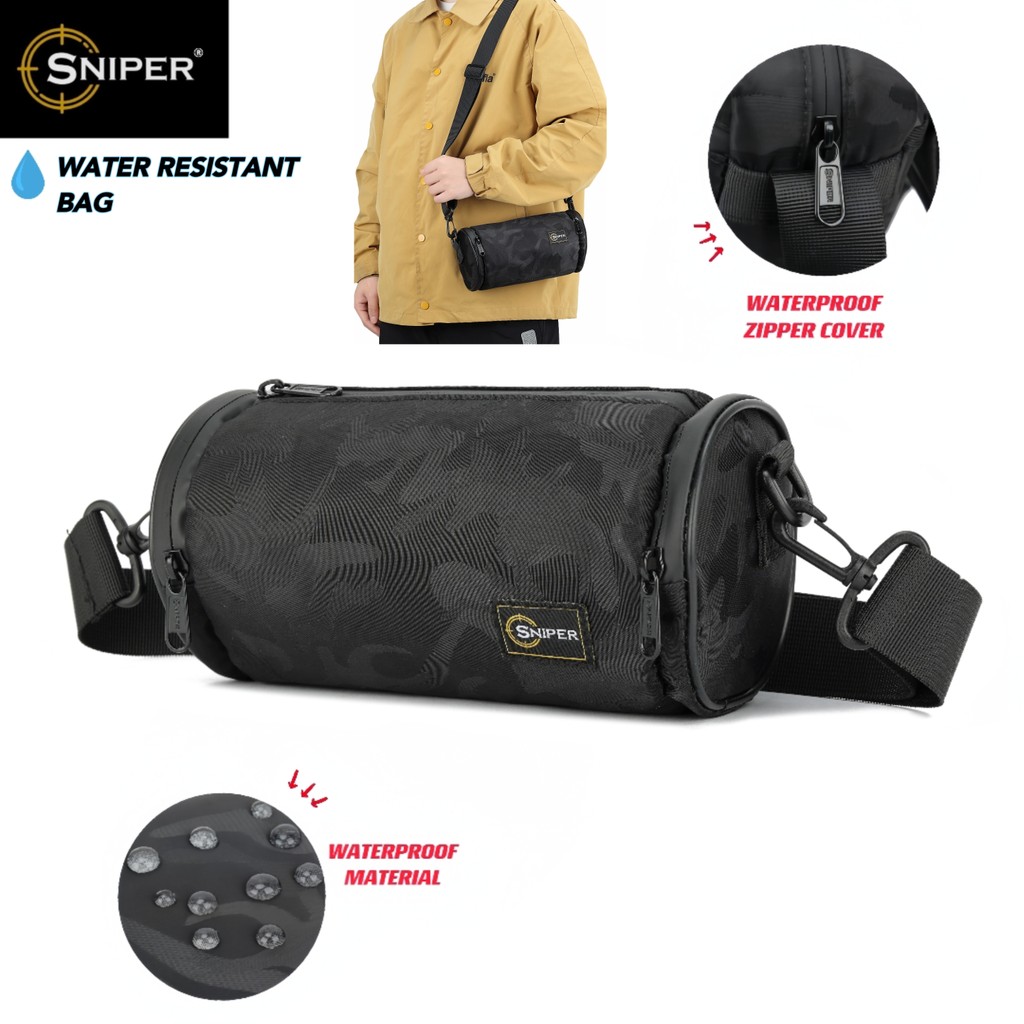 SP096) High Quality Water Resistant SNIPER Small Round Sling bag ...