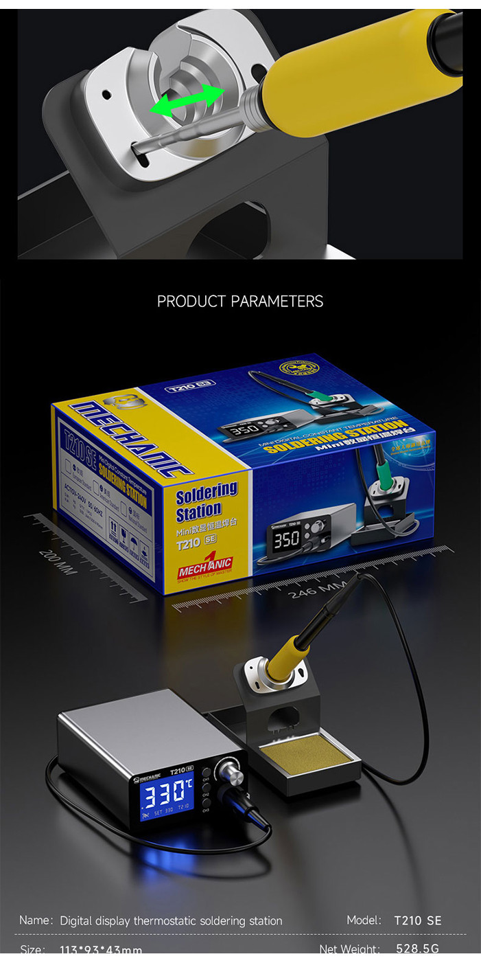 MECHANIC T210 SE Soldering Station LED Digital Adjustment Auto Sleep ...