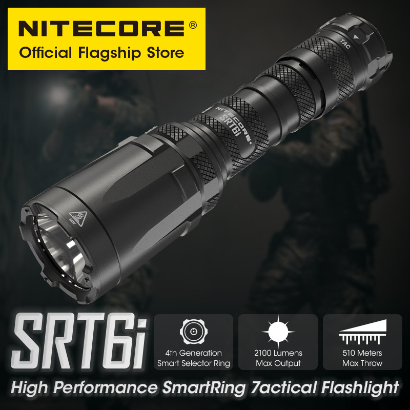 NITECORE SRT6i Smartring Tactical Flashlight 2100 Lumens One Hand ...