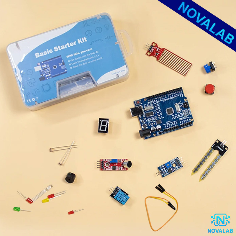 Novalab Basic Starter Kit For Arduino Uno R3 Kit With Pdf Tutorial Compatible With Arduino Ide