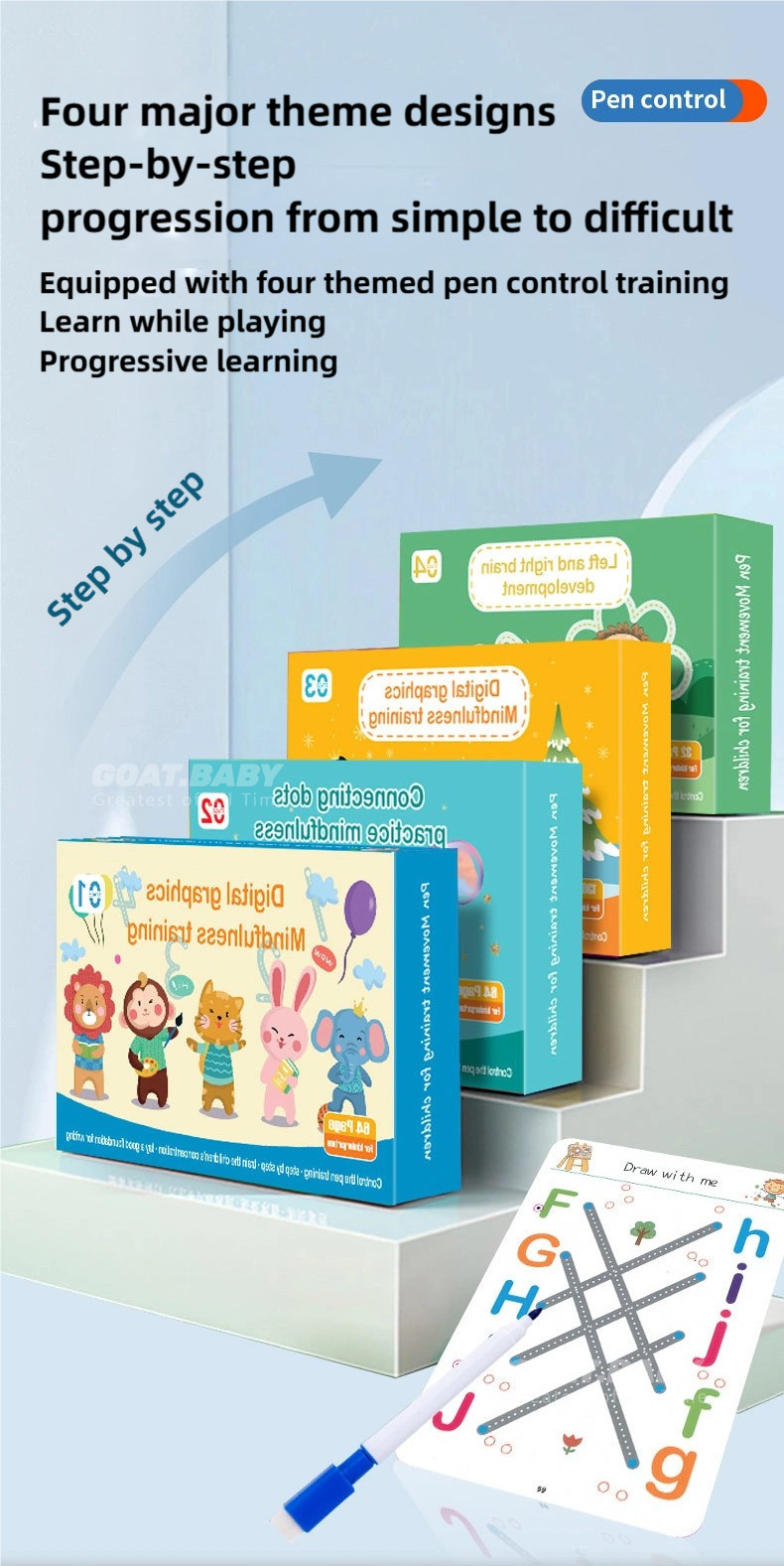 Erasable Tracing Book Pen Control Training Educational Toys for Kids ...