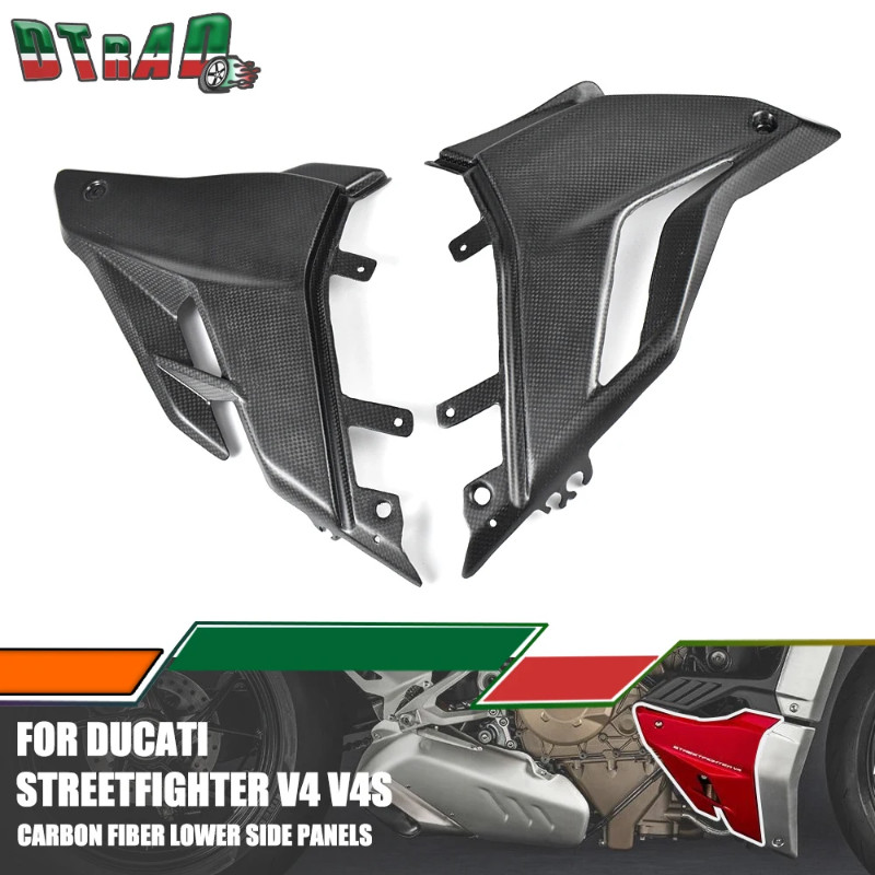 Motorcycle Carbon Fiber Lower Side Panels For DUCATI Streetfighter V4 ...