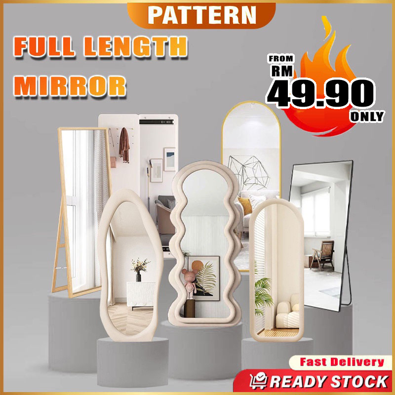 Full Length Standing Mirror Wall Arch Mirror Wave Mirror Cermin Panjang ...