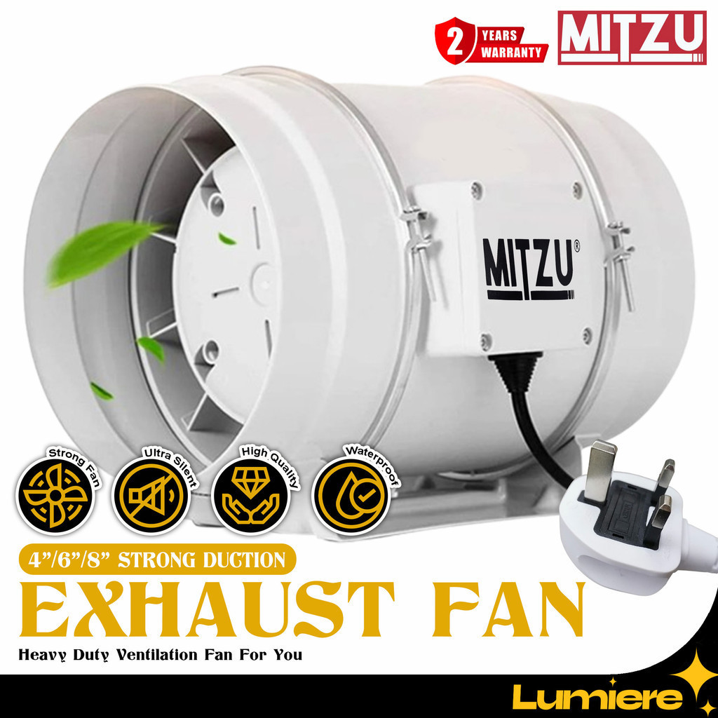 Exhaust Portable Duction Fan 4/6/8 inch High Turbo Suction Power Inline ...