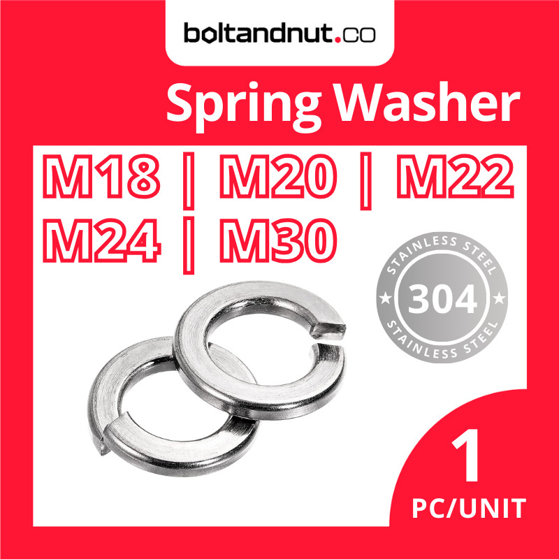 Spring Washer DIN127B | SUS 304 Stainless Steel Grade A2-70 | M18 M20 M22 M24 M30 | Split Washer ...