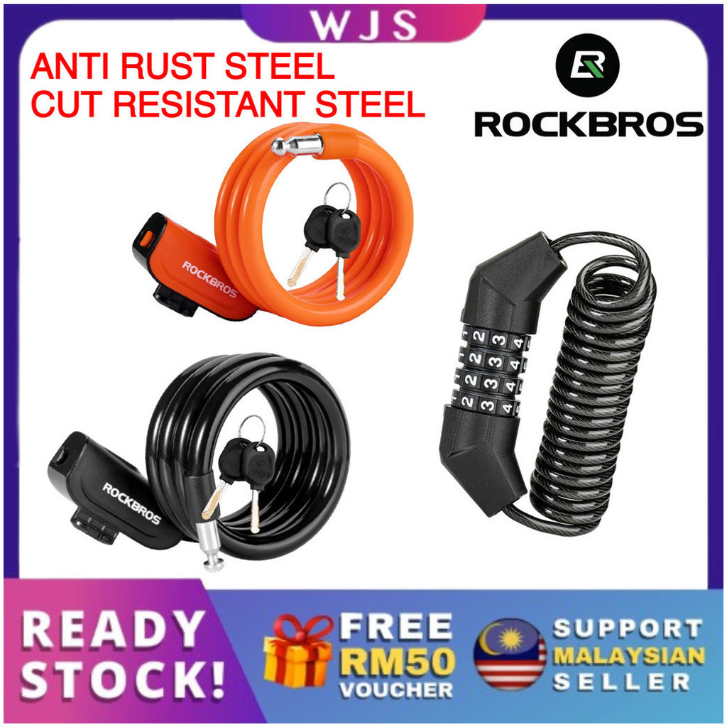 🇲🇾FREE RM50 VOUCHER🎁MLQ RockBros Bicycle Lock Passcode Lock Key Lock ...