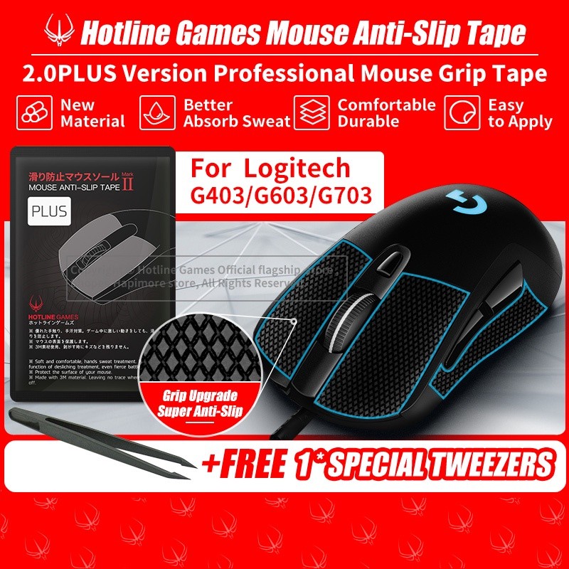 Hotline Games 2.0Plus Mouse Grip Tape for Logitech G403/G603/G703 ...