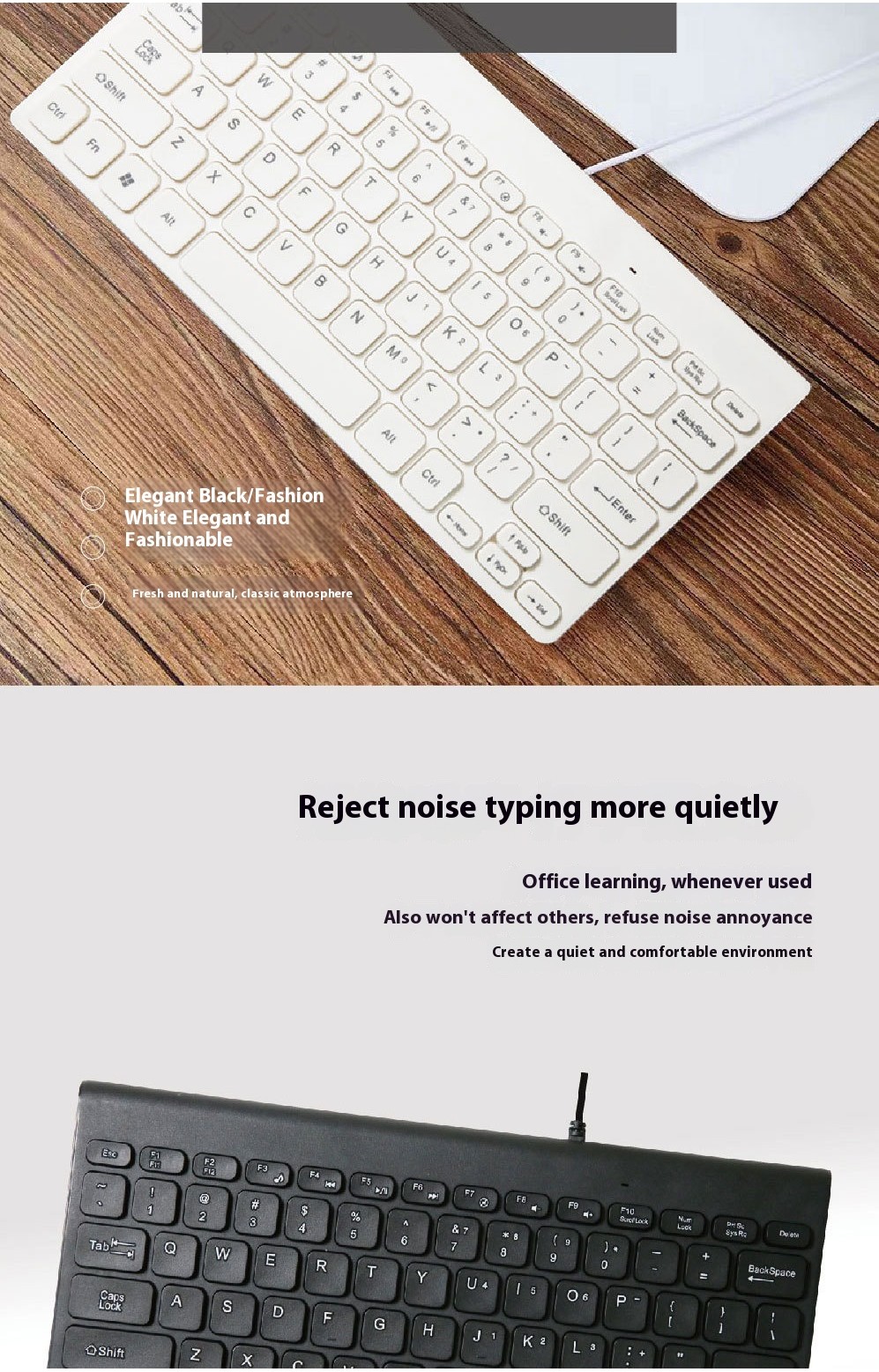 Ultra-Thin Mini Wired Keyboard Computer Business Office PC Mini ...