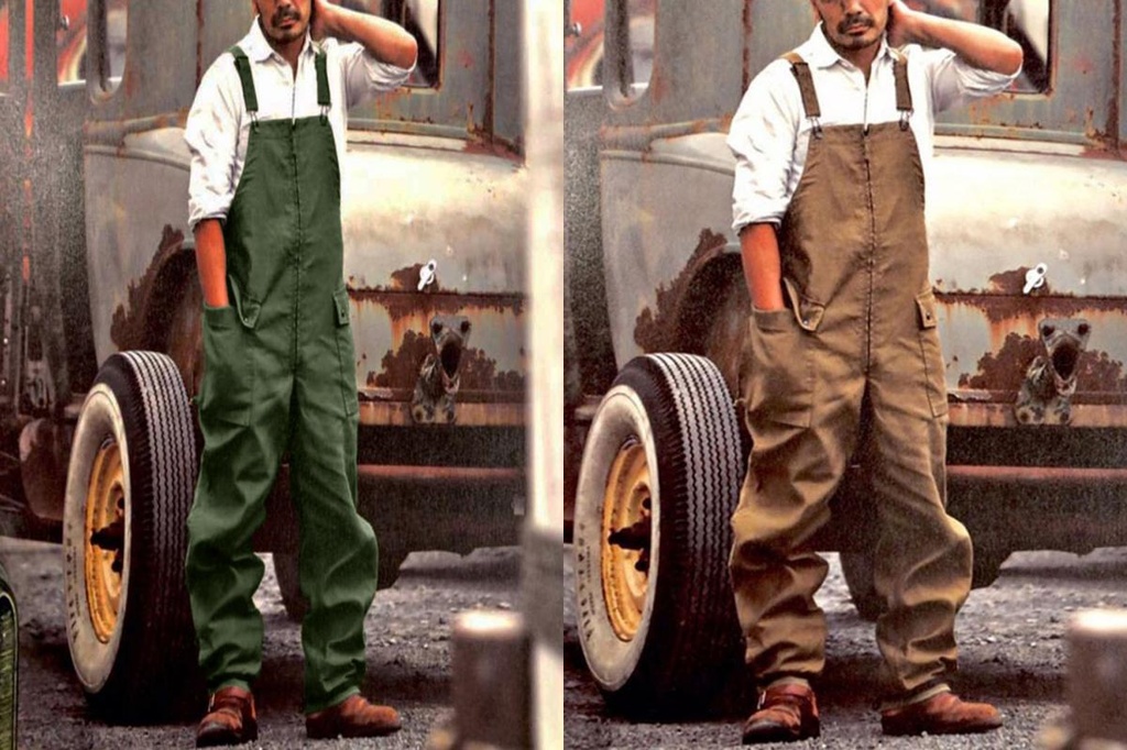 YYR_ Retro Style Men Jumpsuit Loose-fitting Men Jumpsuit Men's Casual ...