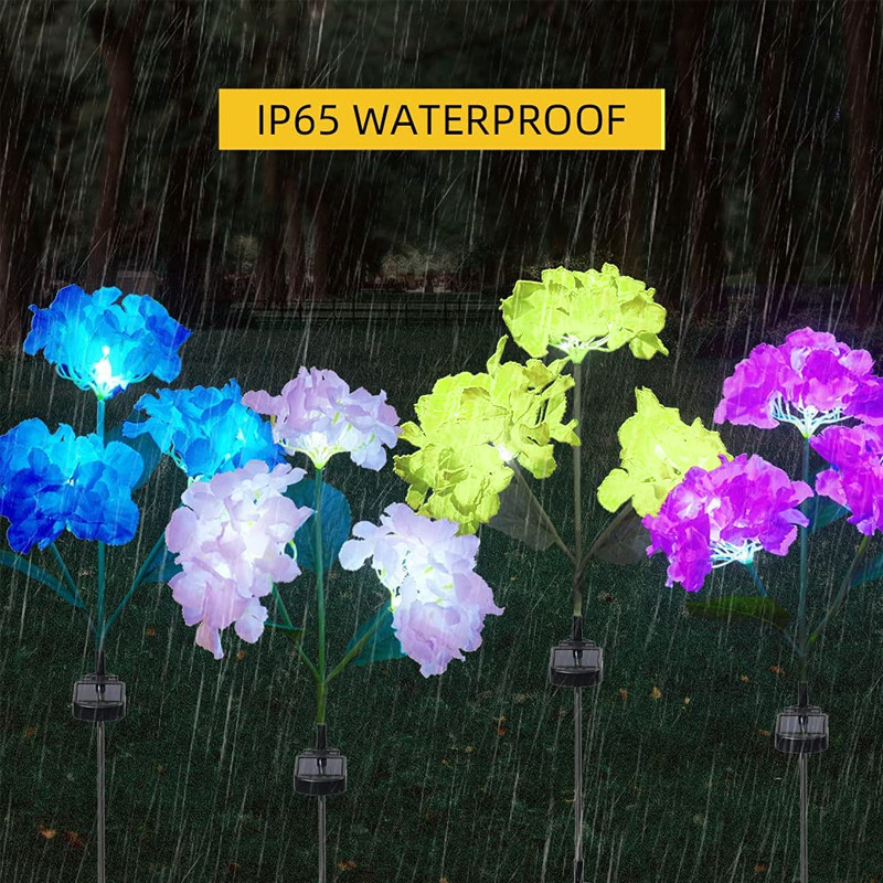 Hydrangea LED Solar Flower Lights Outdoor Waterproof Decoration ...
