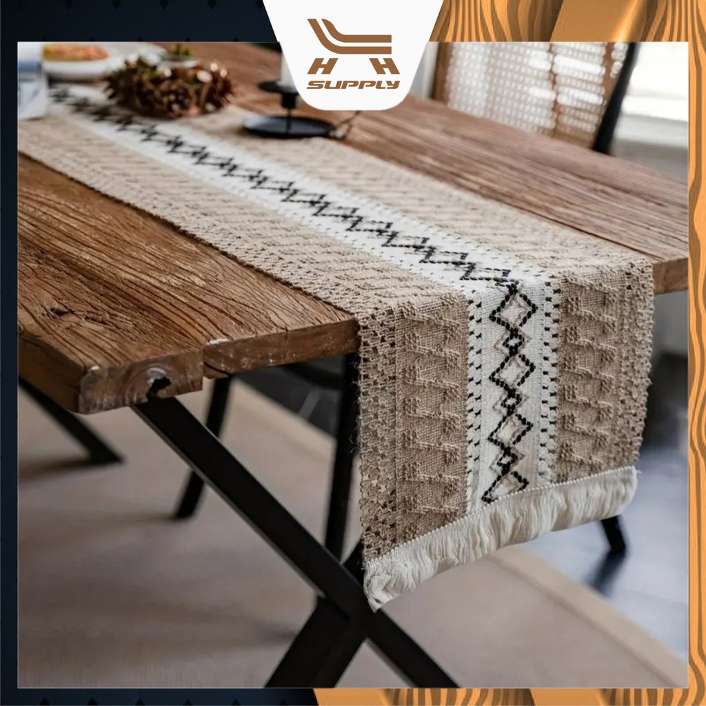 LH 30cm x 180cm Table Runner Muji Woven Cotton Linen Dining Table ...