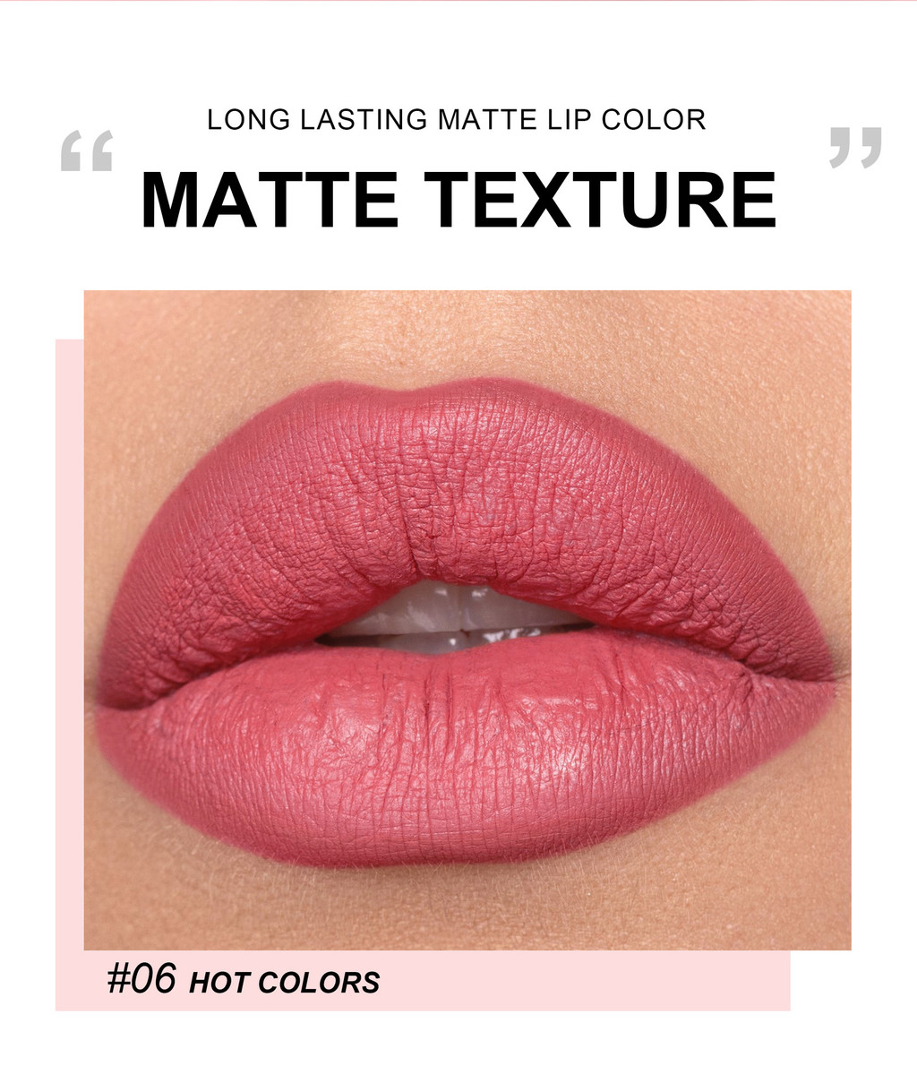 HANDAIYAN No Dipped Cup Waterproof Velvet Matte Lipstick Long Lasting ...