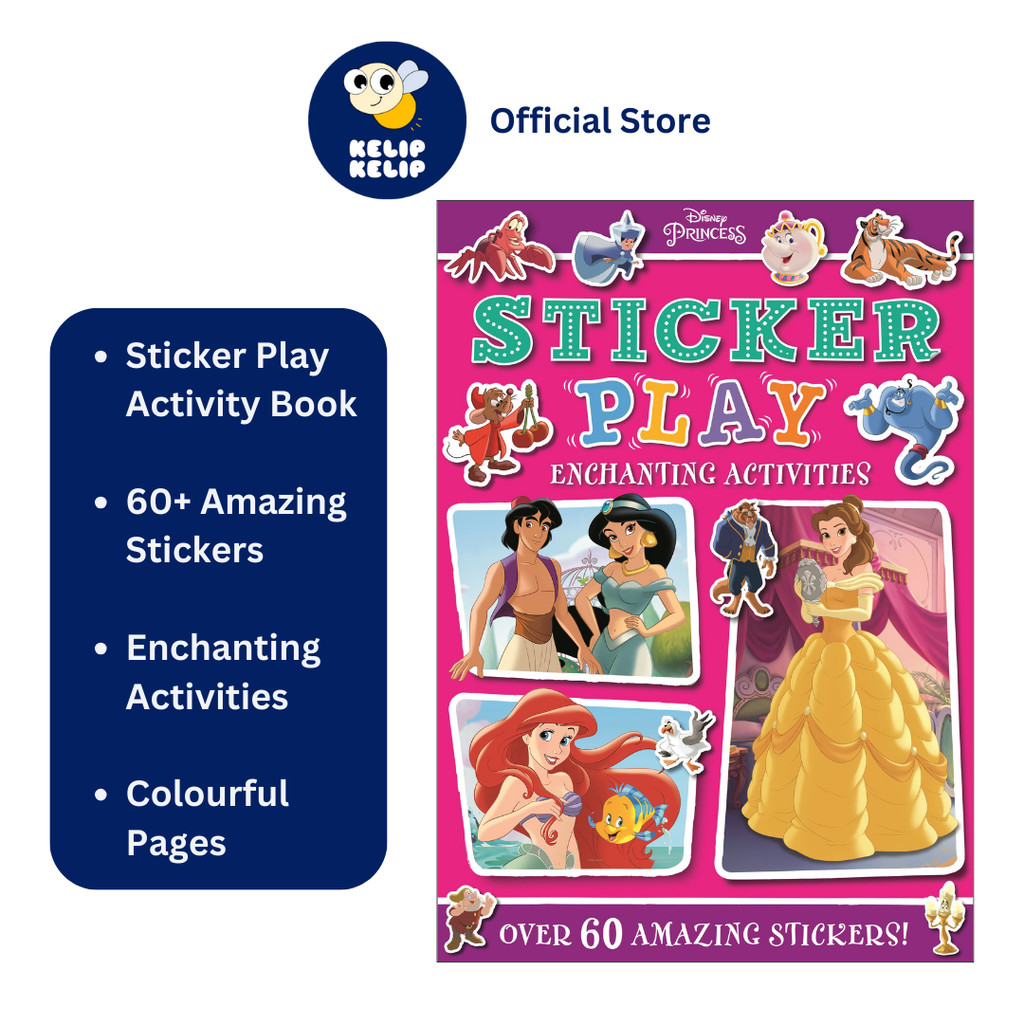 Disney Princess Sticker Play Activity Book for Kids With 60 Stickers ...
