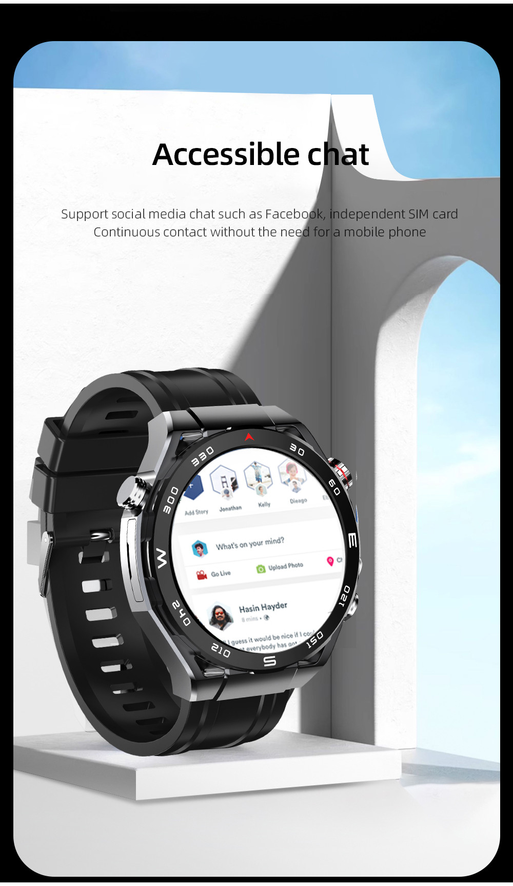 4G Android smart watch with SIM card and WiFi camera A5 Pro smart phone ...