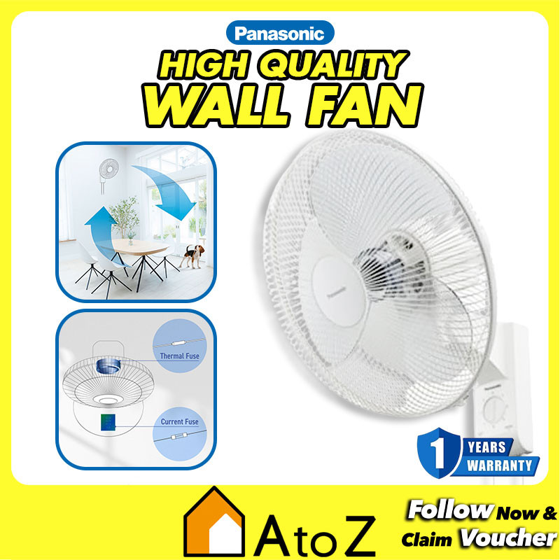 Panasonic Wall Fan 16 Inches 40cm White F-MU408 Fast cooling Wind High ...