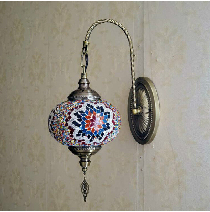 18cm Mediterranean Style Wall Lights Turkish Mosaic Wall Lamps ...