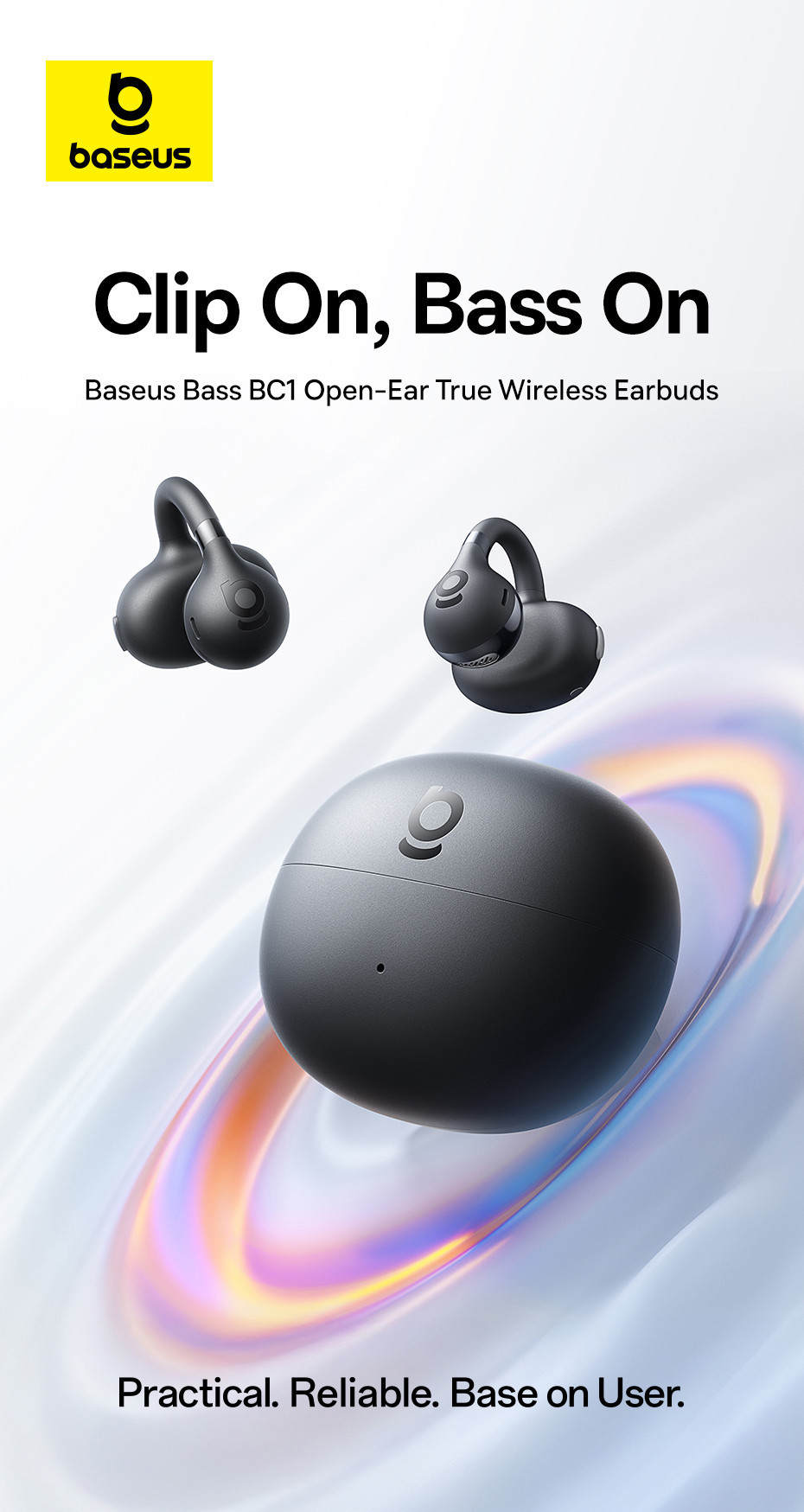 Baseus Bass BC1 Open-Ear True Wireless Earbuds (Clip-on Type) Clip-on ...