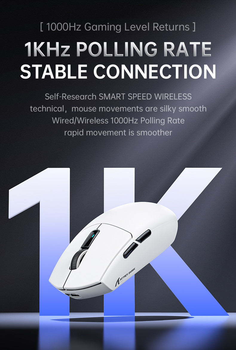Attack Shark G3 Pro Wireless Gaming Mouse Tri-mode Paw3311 25000DPI ...