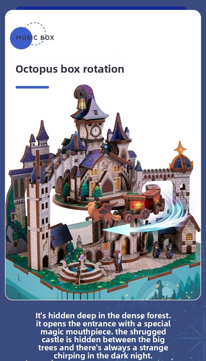 Tonecheer 3D Puzzle Wooden Assembled Toys Harry Potter DIY Handmade ...