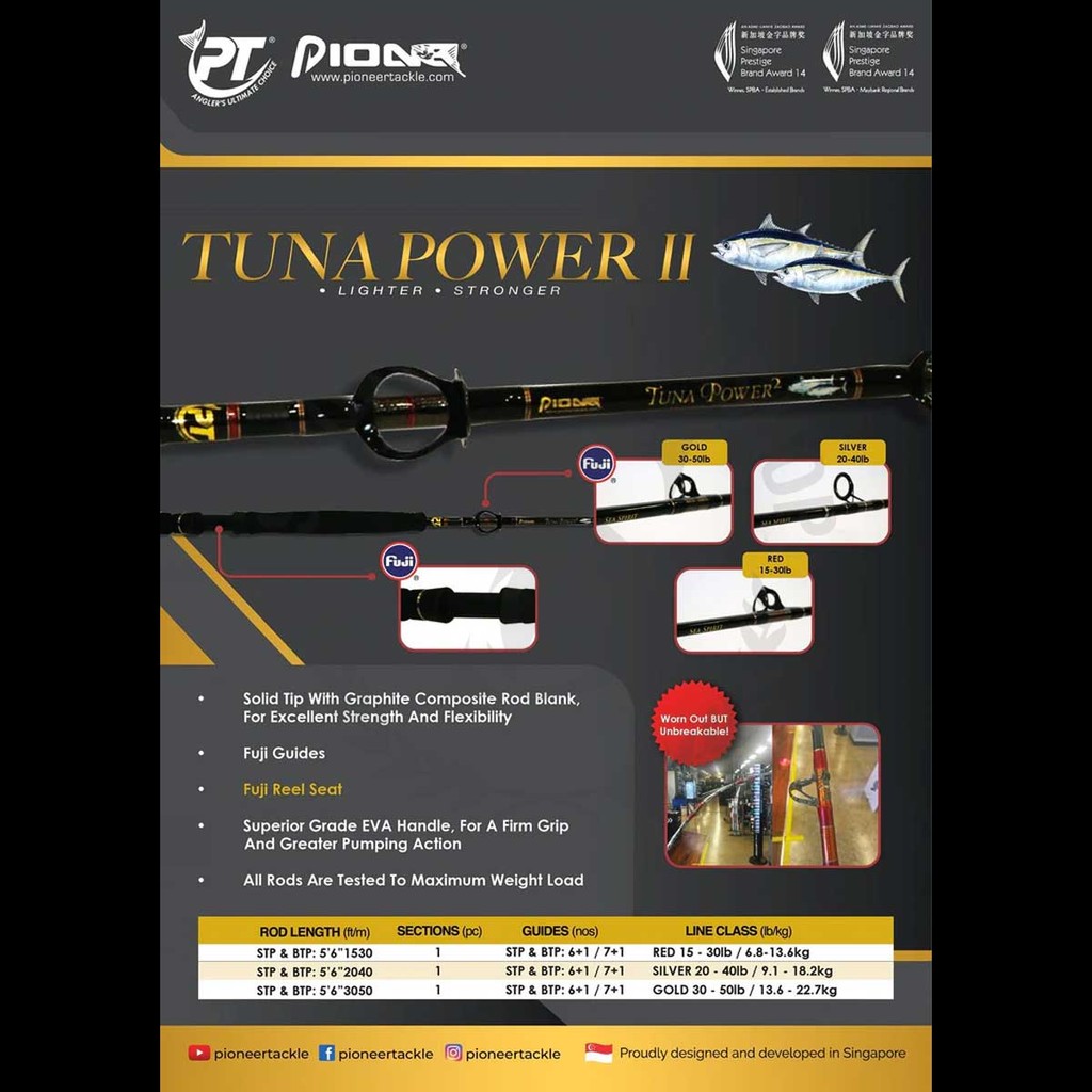 PIONEER TUNA POWER 2 BOTTOM FISHING ROD (SPINNING/BAITCASTING) | Shopee Malaysia