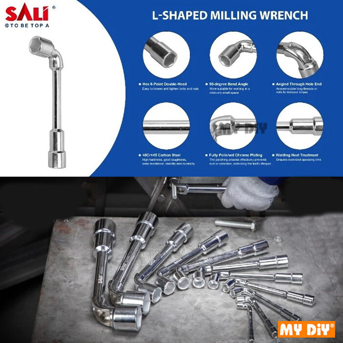 SALI 6MM-24MM L Shape Pipe Double Head Socket Wrench Spanner / Spanar ...