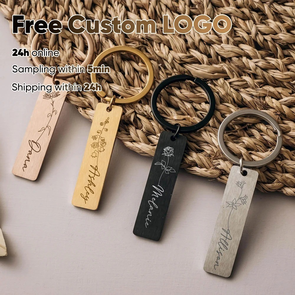 Free Personalized Custom Metal Keychain Stainless Steel Keyring ...
