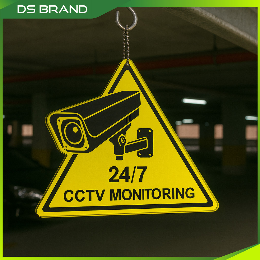 Papan Tanda Akrilik Pemantauan CCTV Premium / Premium CCTV Monitoring ...