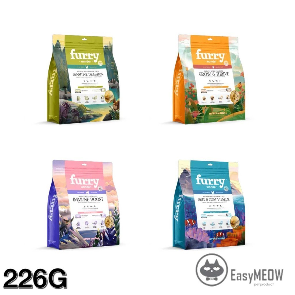 FURRY WONDER CAT FOOD FREEZE DRIED RAW 226G - IMMUNE, DIGESTION, GROW ...