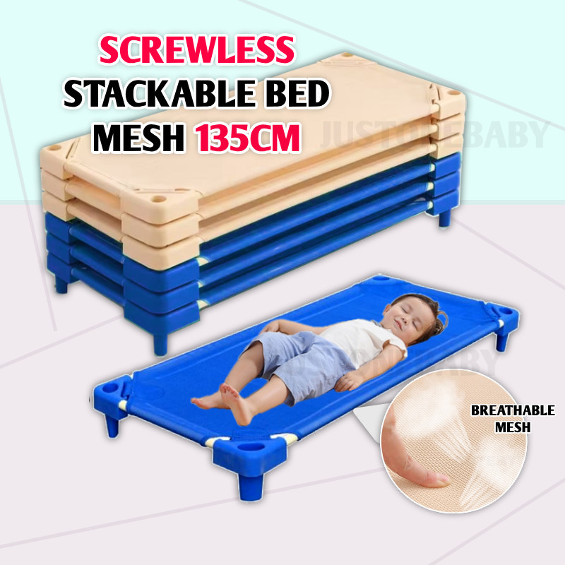 Screwless Stackable Bed Mesh 135CM Katil Kanak Katil Taska Children ...