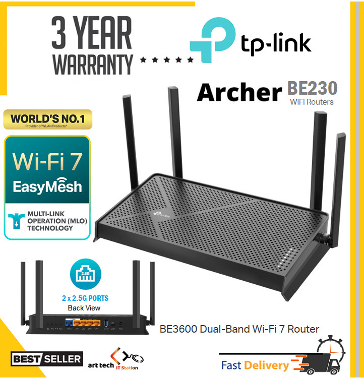 TP-LINK ARCHER BE230 BE3600 DUAL BAND WI FI 7 ROUTER | TP LINK ARCHER ...