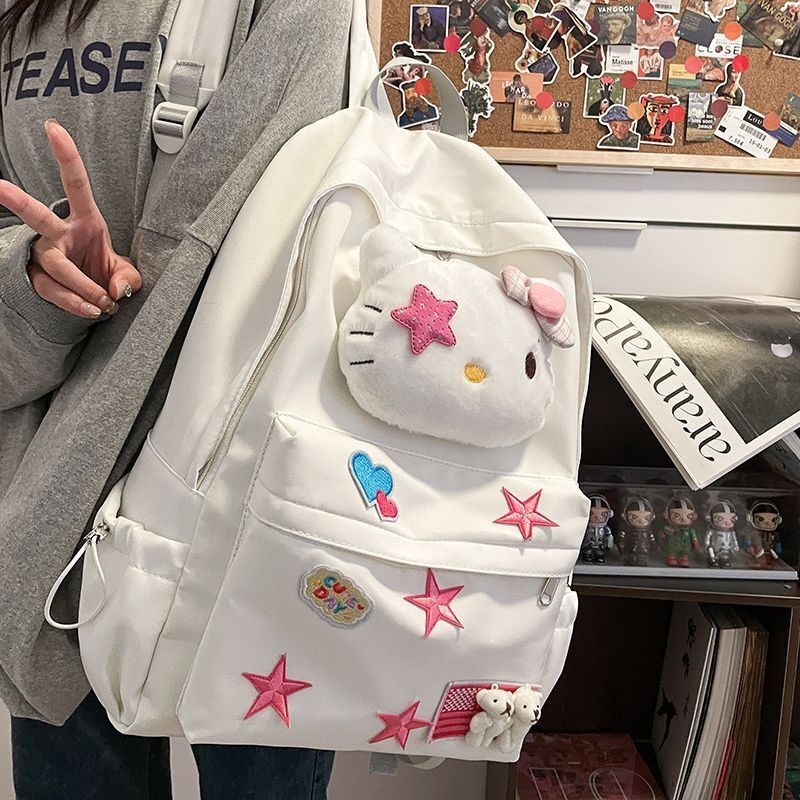 Backpack Cute Homemade y2k Childlike kitty Soft Girl Student Schoolbag ...