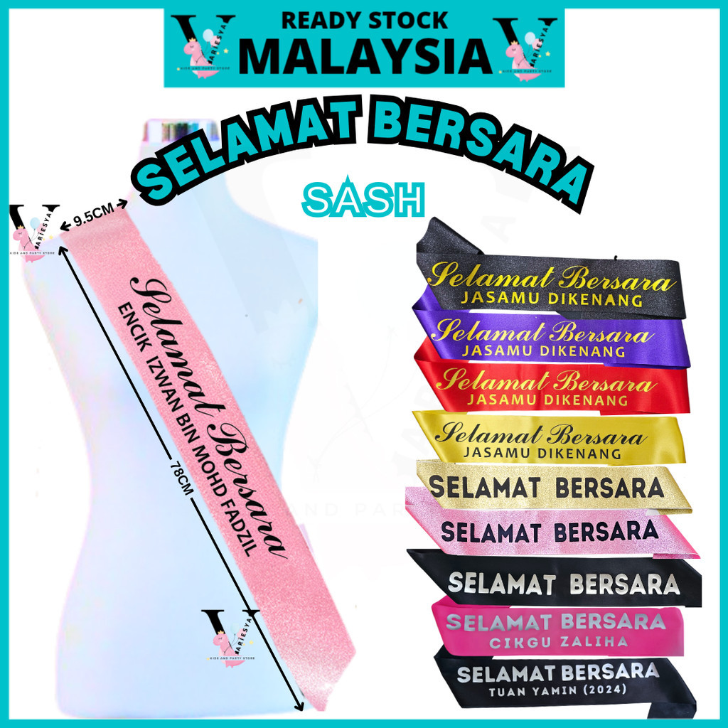 Sash Selamat Bersara Selempang SELAMAT BERSARA Custom Name | Shopee ...