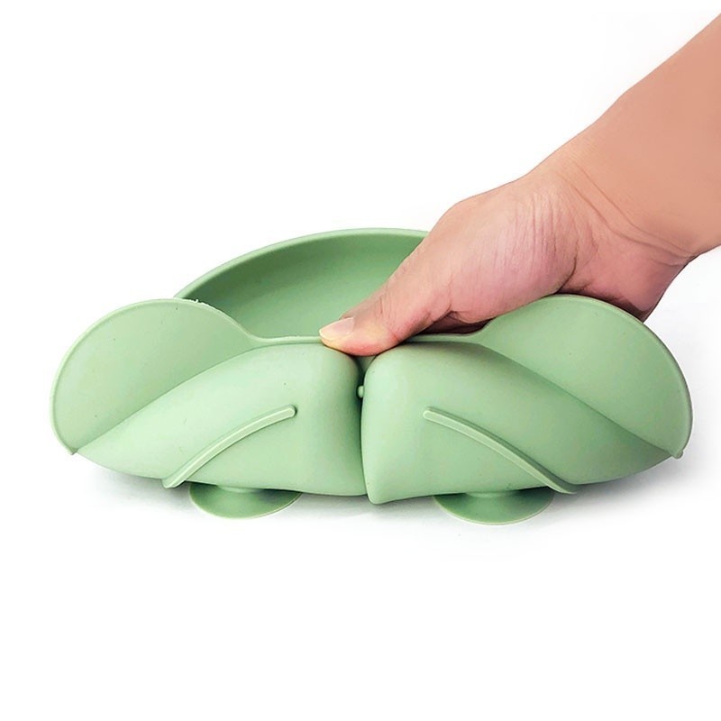 Silicone Baby Bear Plate Bottom Suction Anti Drop Plate Solid Color ...